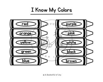 Color Match (colored) - Preschool Binder Activity - Etsy