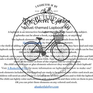 The Secret Garden Novel-lapbook Kit - Etsy