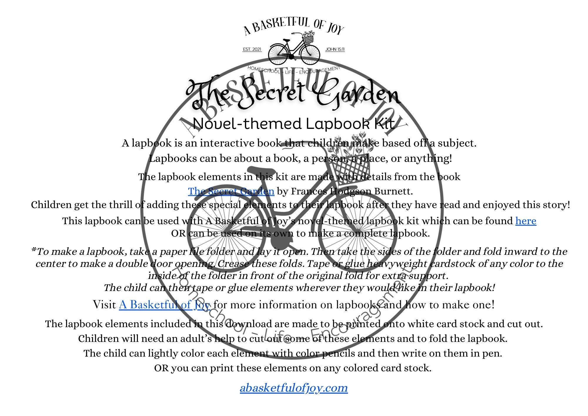 The Secret Garden Novel-lapbook Kit - Etsy