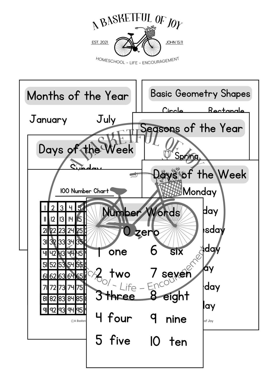 Preschool First Grade Chart Package- Heidis Basketful of Joy - Etsy