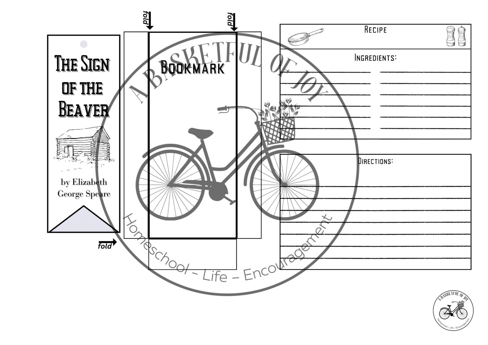 Lapbook Kit ADD ON- the Sign of the Beaver Novel-themed Elements - Etsy