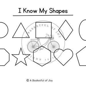 Learning Shapes - Printable Preschool Binder Activity - Etsy