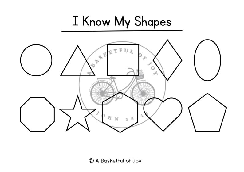 Learning Shapes Printable Preschool Binder Activity - Etsy