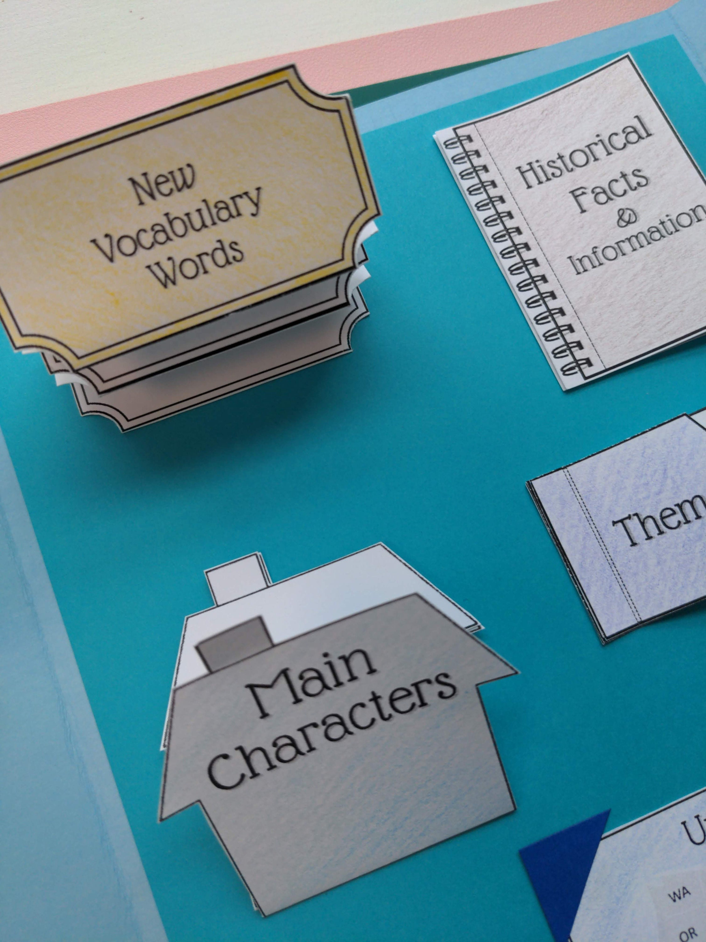 Novel-themed Lapbook Kit - Flipbook Elements for Lapbooks - Etsy