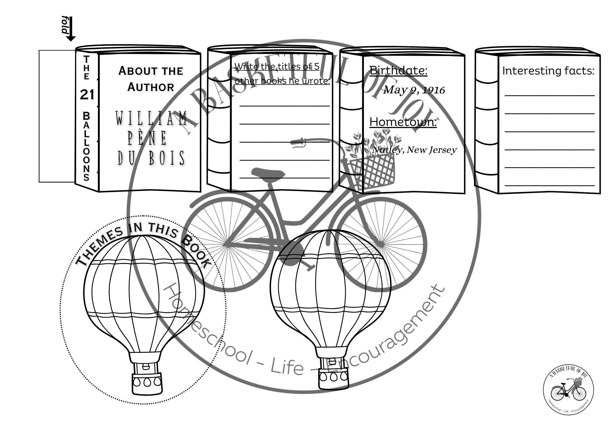 The Twenty-one Balloons Novel-themed Lapbook Kit - Etsy