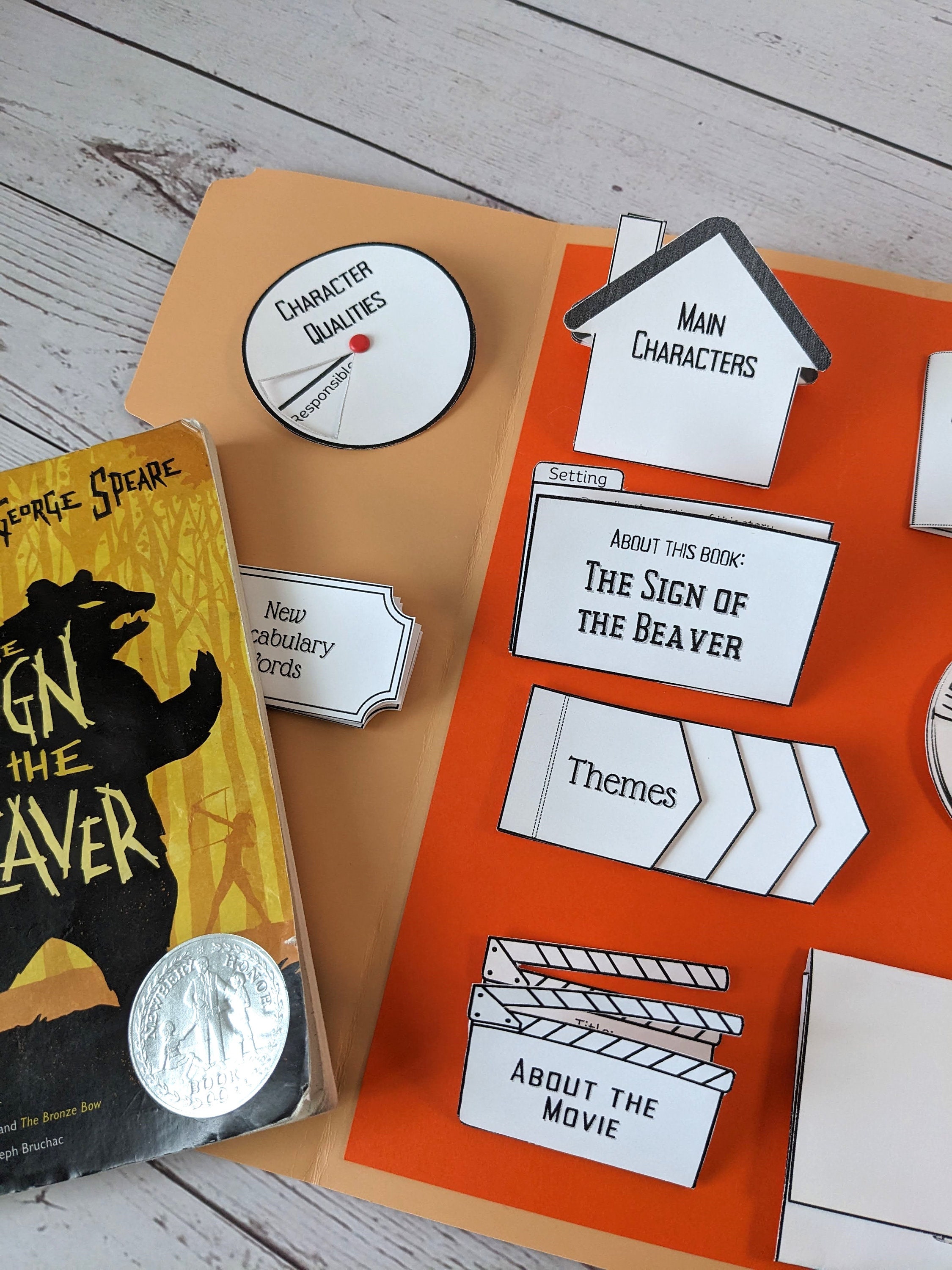 Lapbook Kit ADD ON- the Sign of the Beaver Novel-themed Elements - Etsy