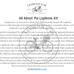 All About Me - Child's Lapbook Kit - Etsy