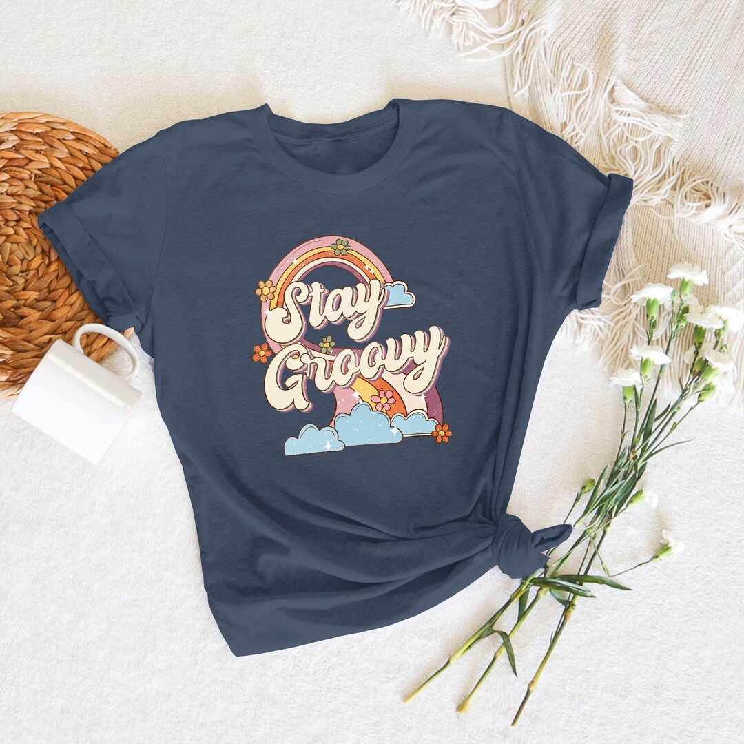 Retro Stay Groovy Shirt, Vintage Design Shirt, Floral Shirt for Women ...