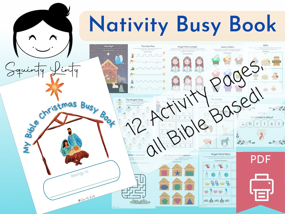 Nativity Busy Book, Christmas Bible Themed Printable, Bible Busy Book ...