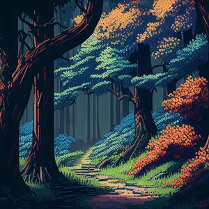 5 Pixel Art Enchanted Forest Background Assets 4k Wallpaper Perfect for ...