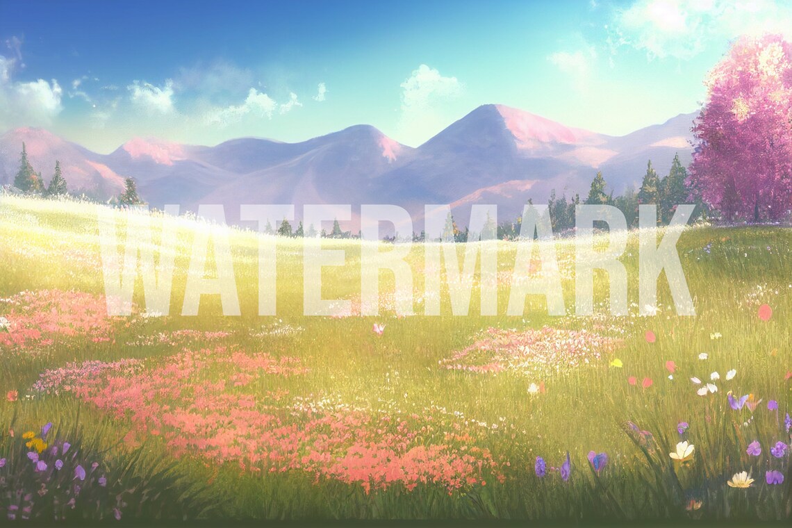 5 Spring Meadow Stream Background Assets Perfect for Any V-tuber ...