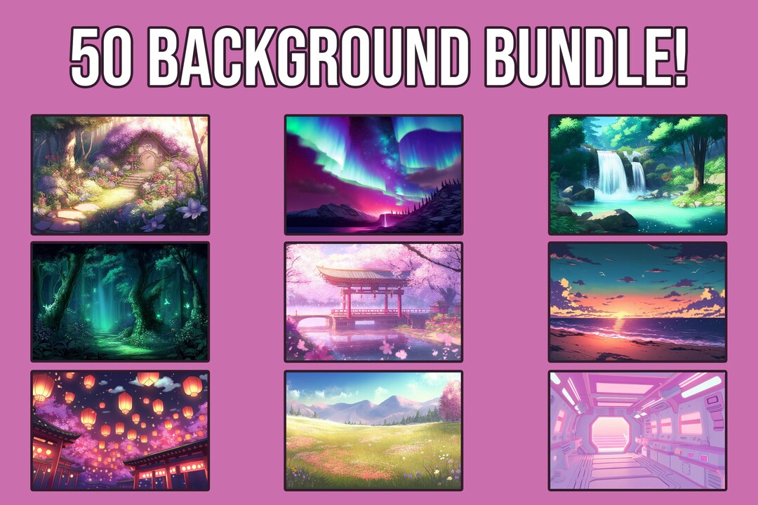 50 BACKGROUNDS BUNDLE Beautiful Full HD Stream Background Assets ...