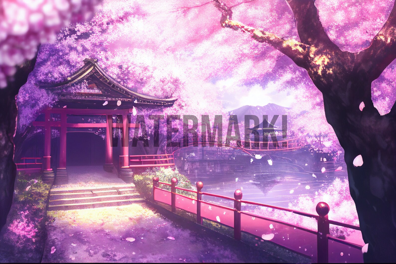 5 Cherry Blossom Stream Background Assets Perfect for Any V-tuber ...