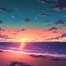 5 Beach at Sunset Stream Background Assets Perfect for Any V-tuber ...