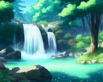 5 Cherry Blossom Stream Background Assets Perfect for Any V-tuber ...