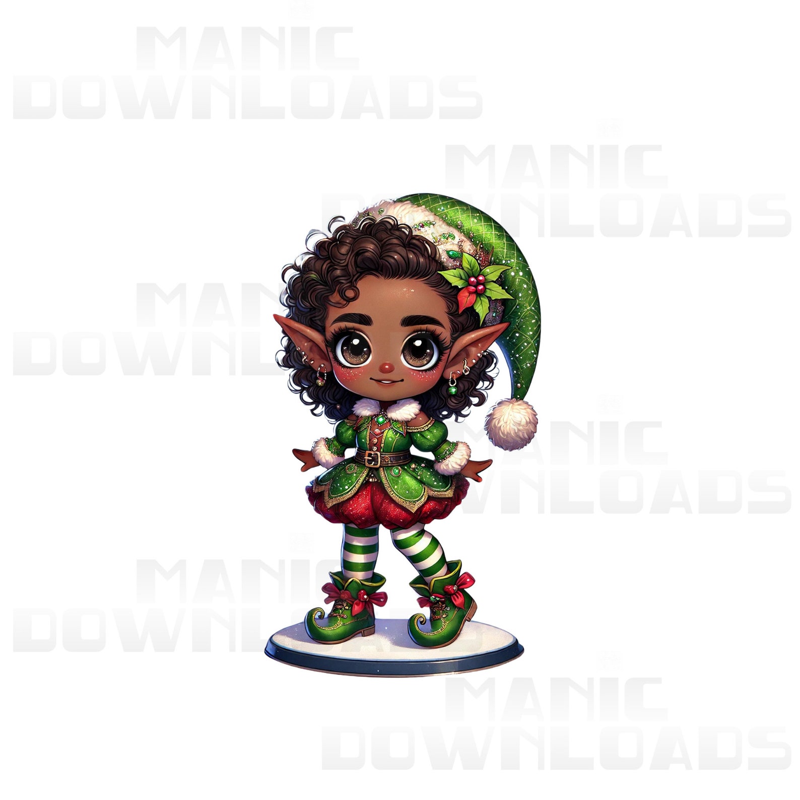 Black Christmas Fairies Clipart Bundle 2 | 8 High-resolution Pngs ...