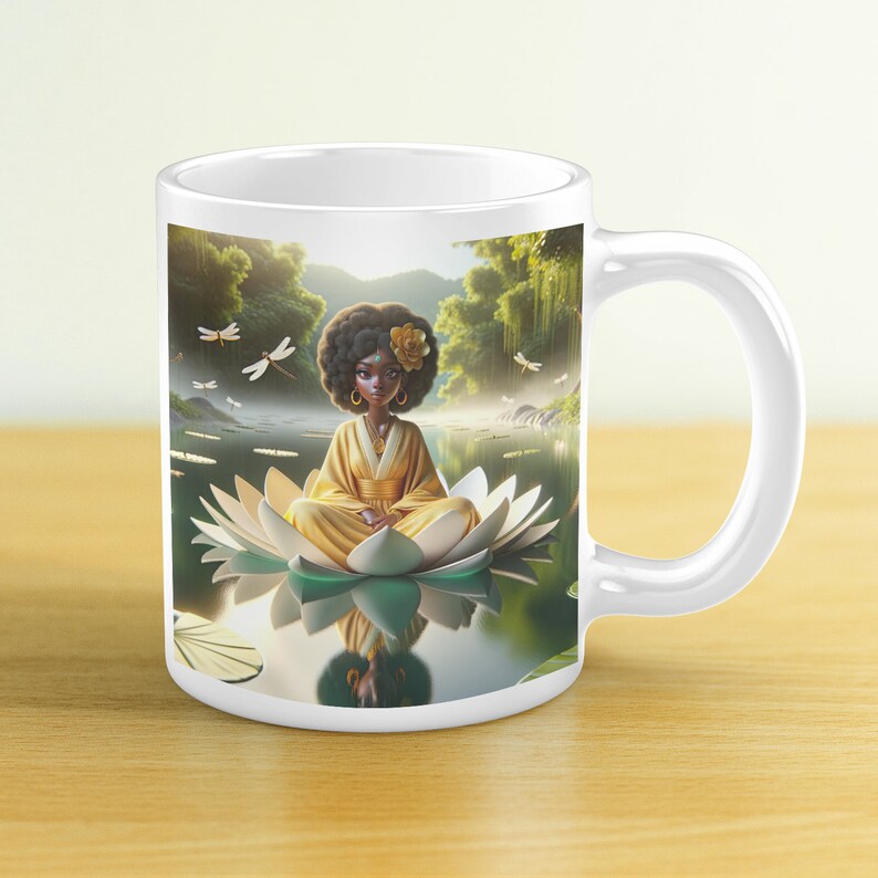 Melanin 3D Digital Print, Chibi Style African American Art, Zen Garden ...