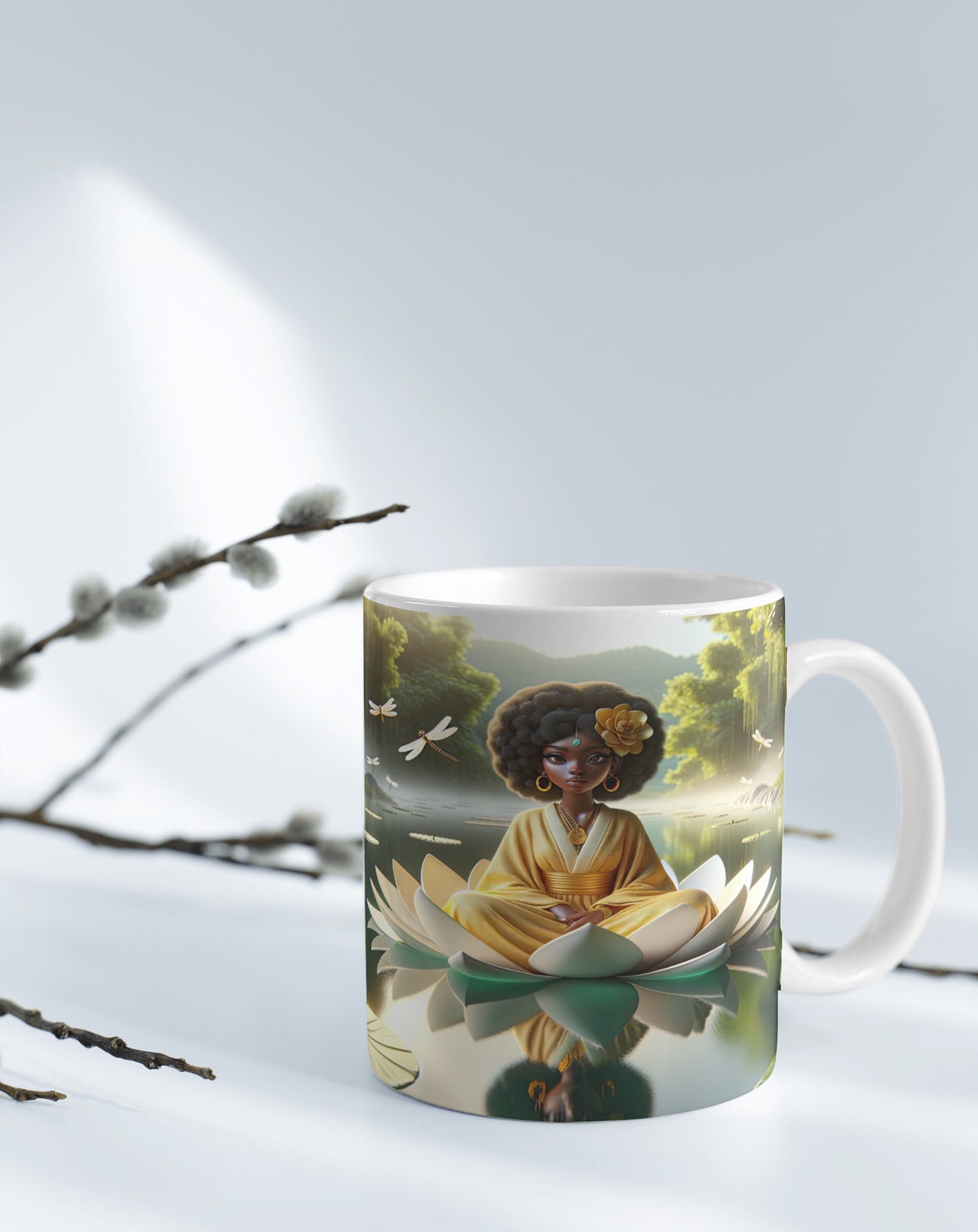 Melanin 3D Digital Print, Chibi Style African American Art, Zen Garden ...