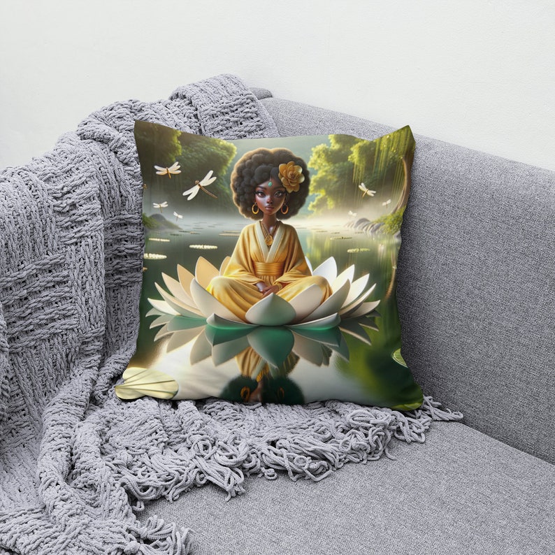 Melanin 3D Digital Print, Chibi Style African American Art, Zen Garden ...