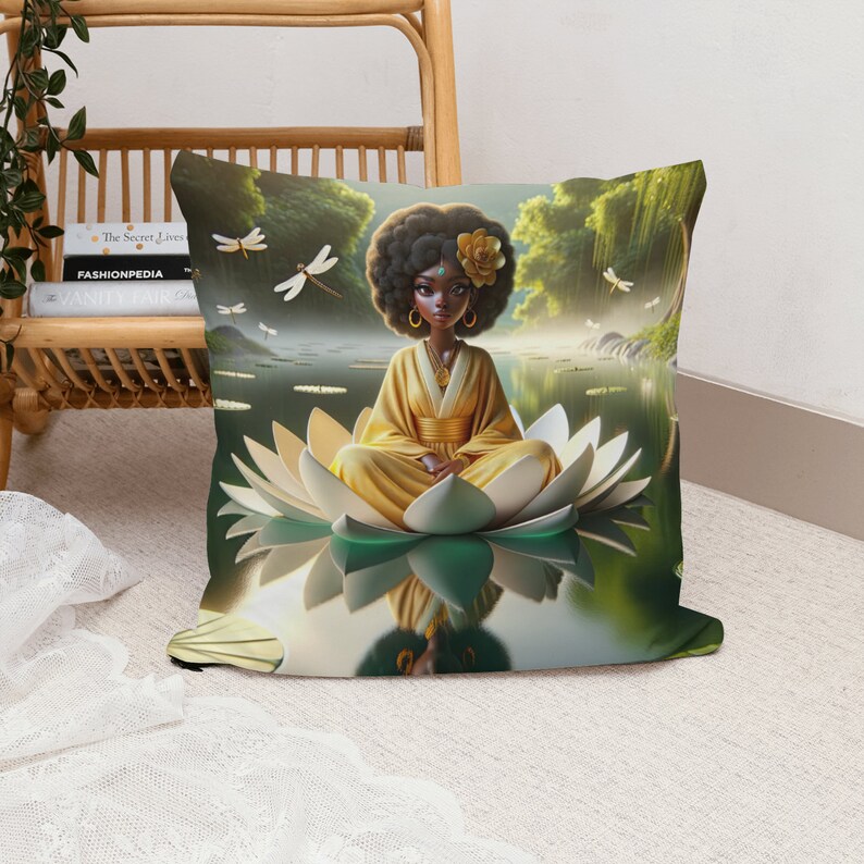 Melanin 3D Digital Print, Chibi Style African American Art, Zen Garden ...