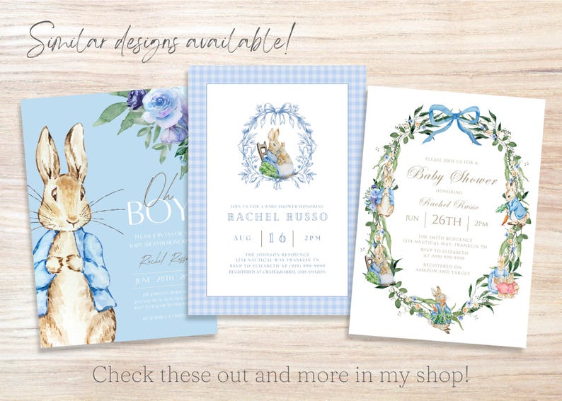 Peter Rabbit Baby Shower Invitation Template, Instant Download ...