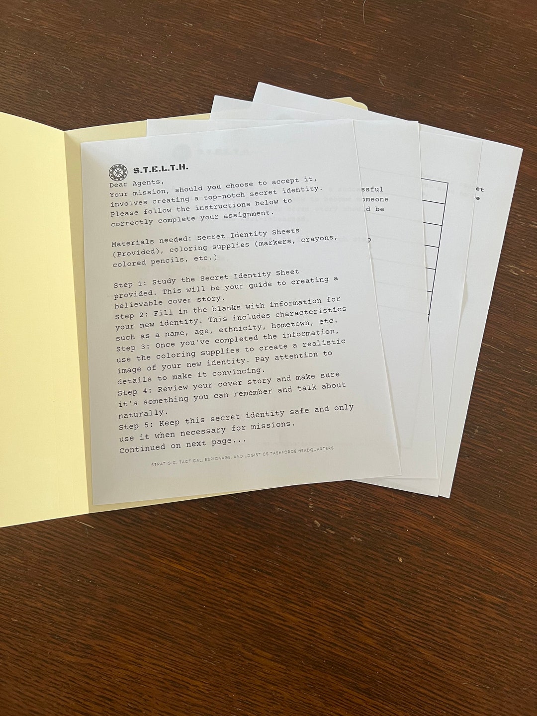 Kids' Secret Agent Activity/craft/game - Etsy