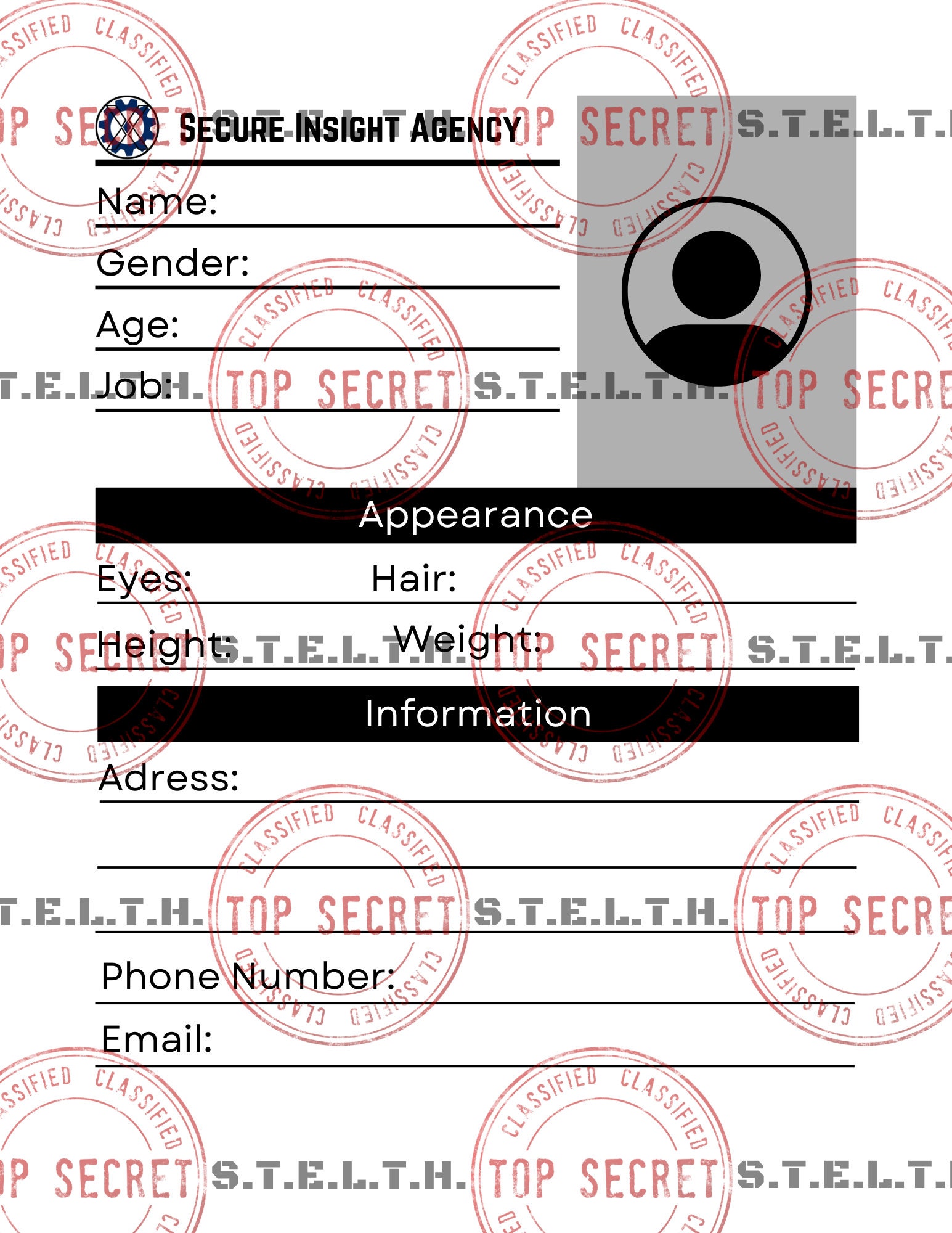 Suspect Profiles (police, Spy, Detective Play) - Etsy