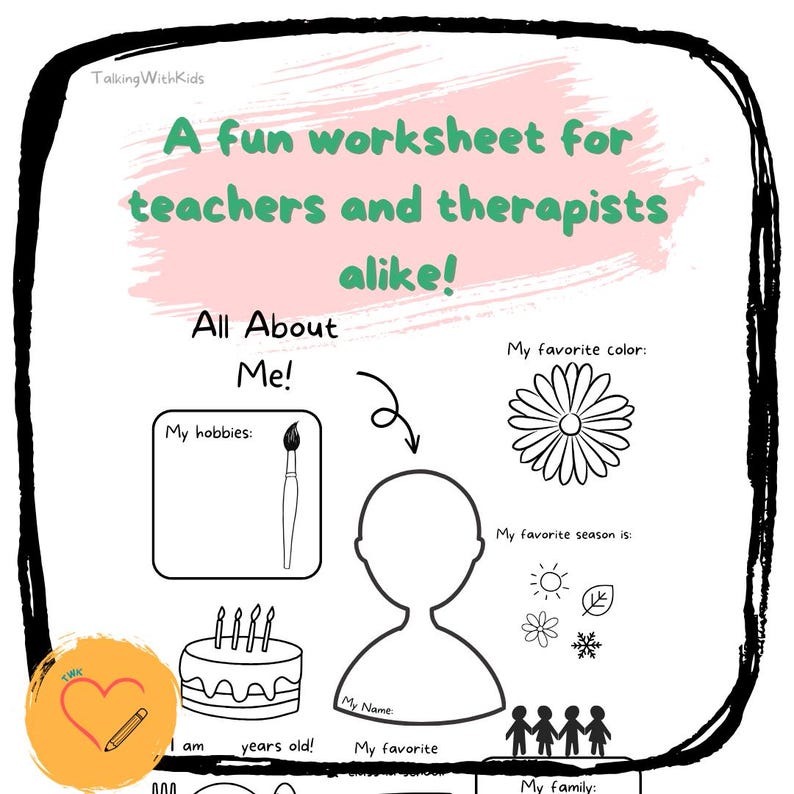 All About Me Getting to Know You Worksheet - Etsy