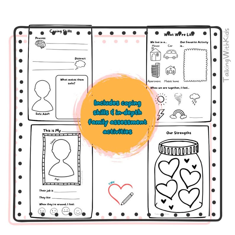 Psychotherapy Intake Workbook || Genogram Activity for Kids || Child ...