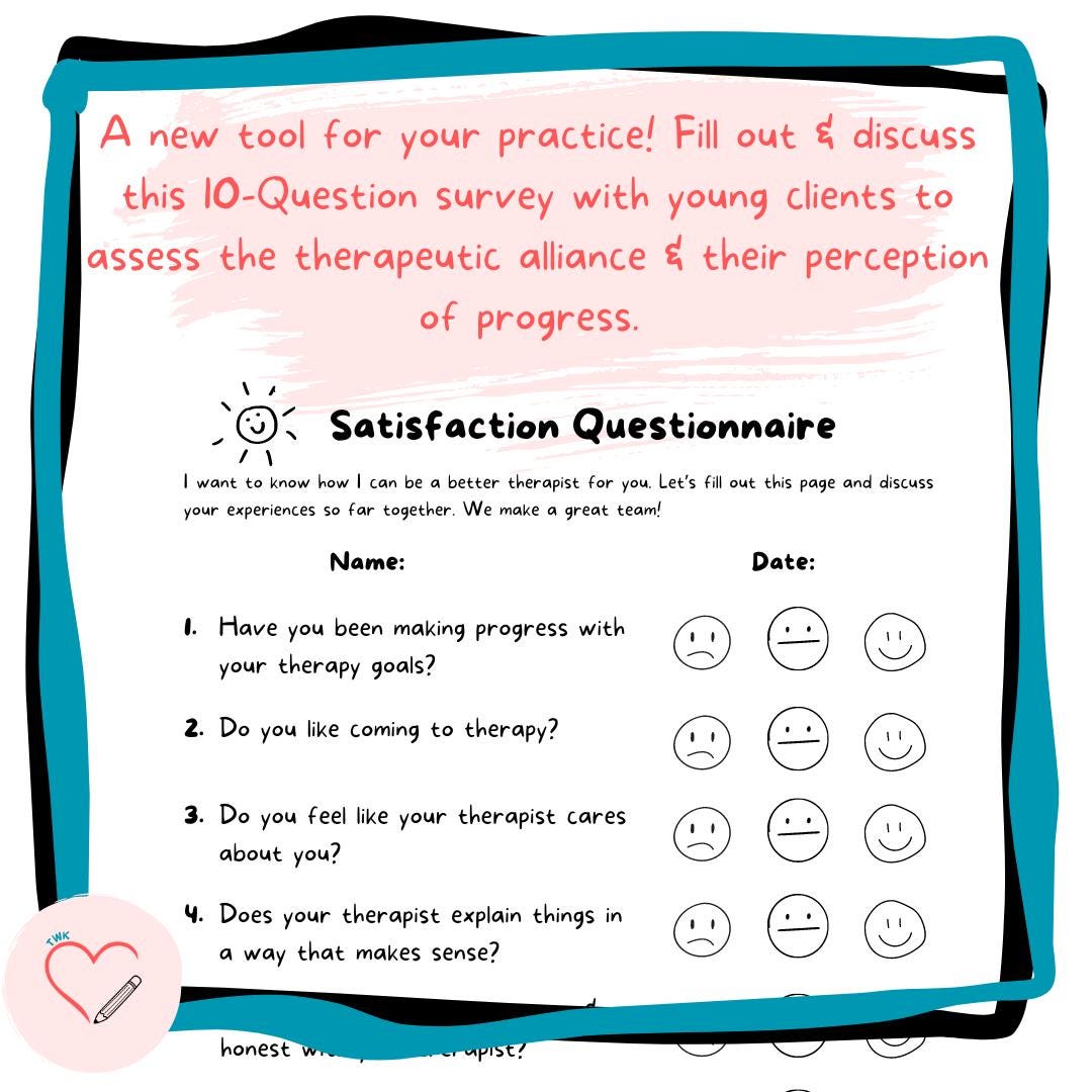 Child Therapy Satisfaction Questionnaire | Progress Survey ...