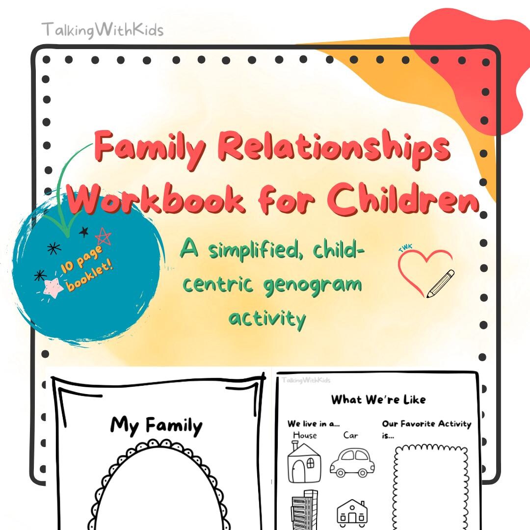 My Family Genogram Booklet for Children | Child Therapy Intake Workbook ...