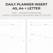 PRINTABLE A5, A4 + Letter Daily Planner, Printable Day on One Page ...
