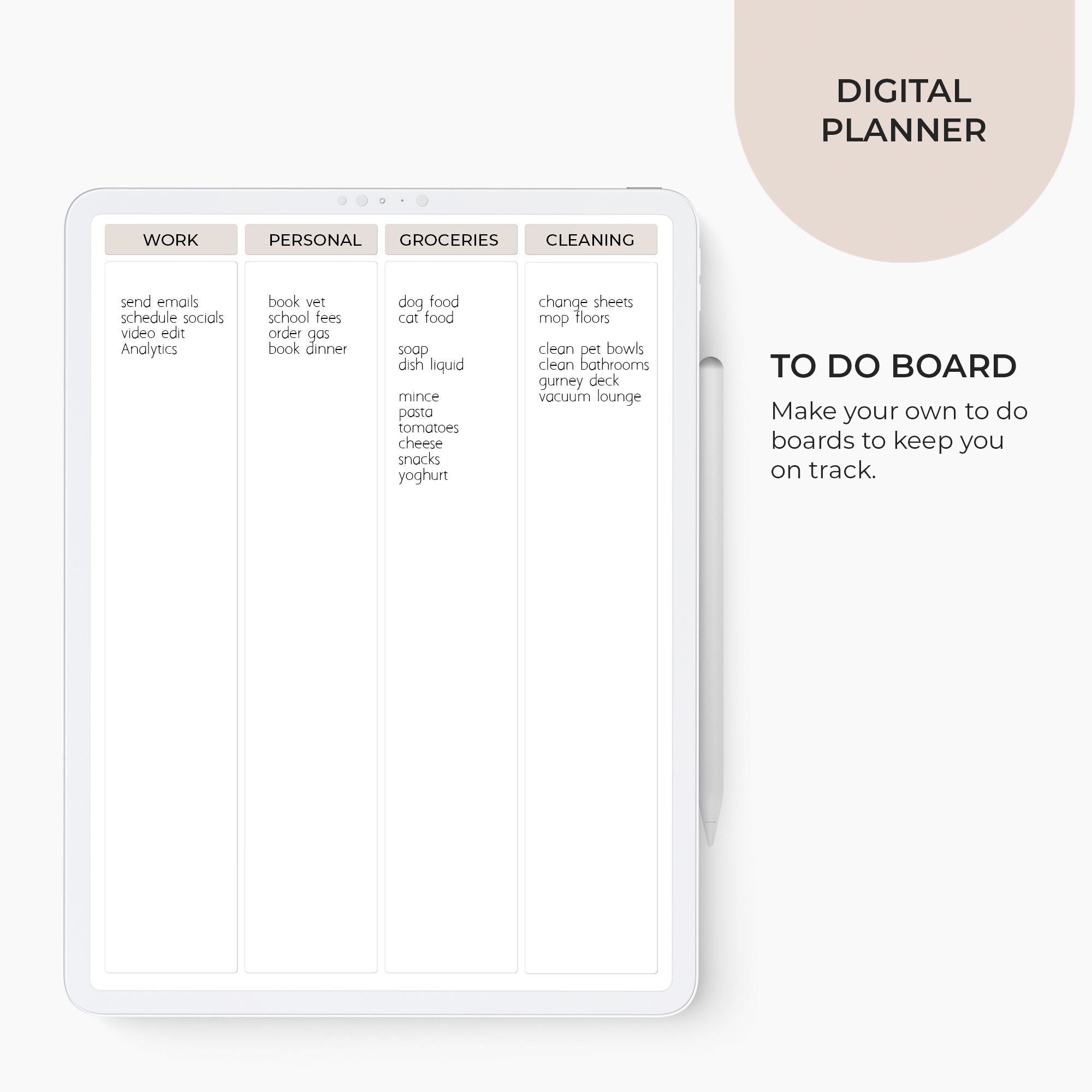 Digital to Do List | Digital Planner | Digital Planner iPad | to Do ...