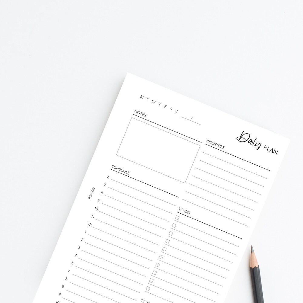 PRINTABLE Letter Daily Plan Planner Insert, Printable Day on One Page ...