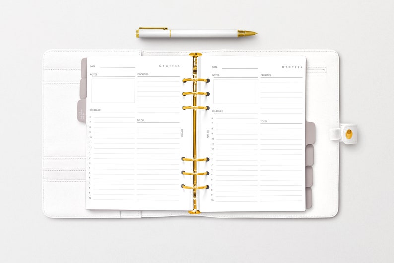 PRINTABLE A5, A4 + Letter Daily Planner, Printable Day on One Page ...