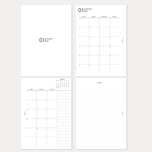 PRINTABLE A4 Dated Planner Month on 2 Pages 2023, Printable Monthly ...