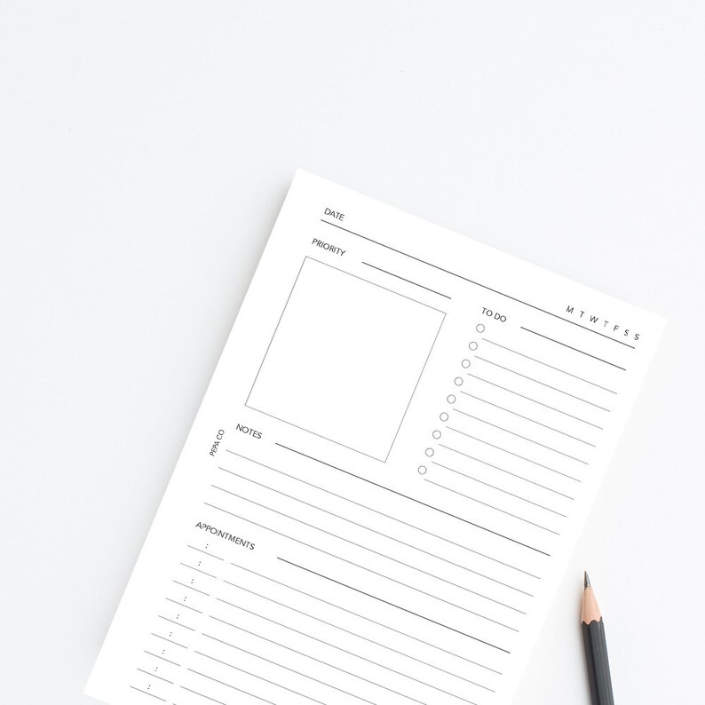 PRINTABLE A4 Daily to Do Insert, Printable Day on One Page, Printable ...