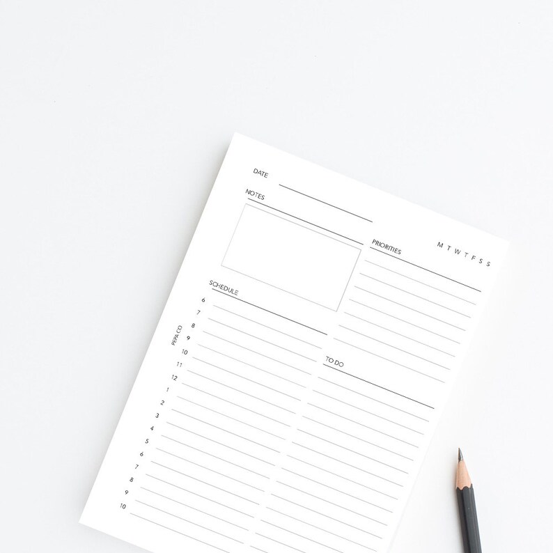 PRINTABLE A4 Daily Planner Insert, Printable Day on One Page, Printable ...