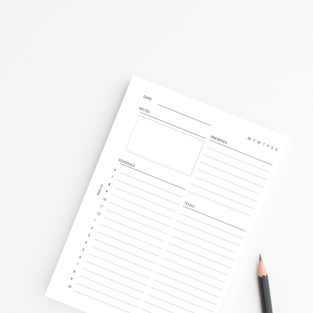 PRINTABLE A5 A4 Letter Daily Planner Printable Day on One - Etsy