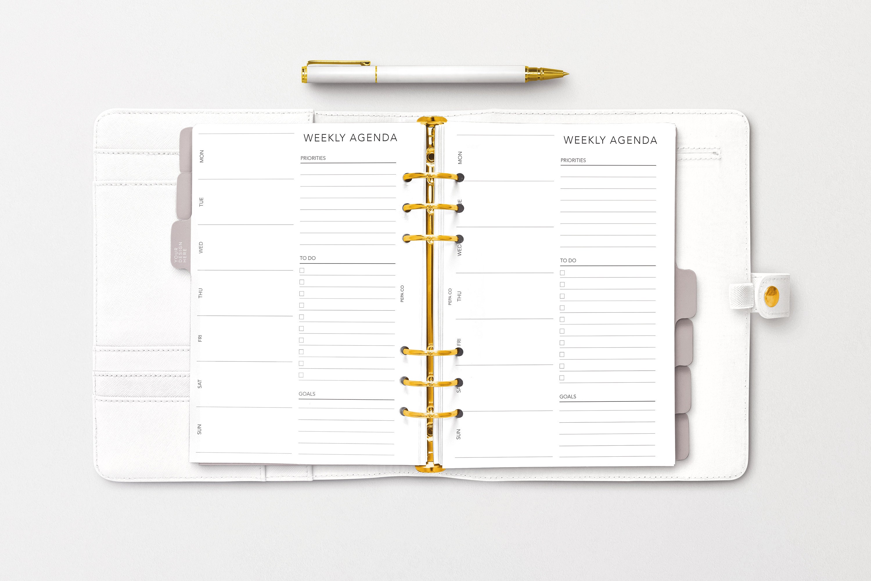 PRINTABLE A4 Weekly Agenda Planner Insert, Printable Week on One Page ...