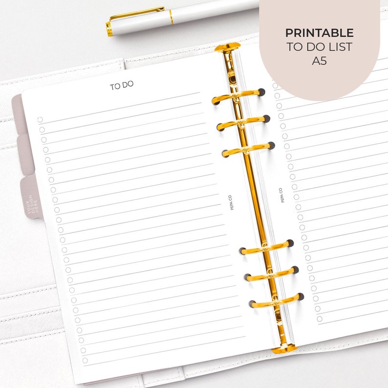 PRINTABLE A5 to Do Planner Insert, Printable to Do List Page A5 ...