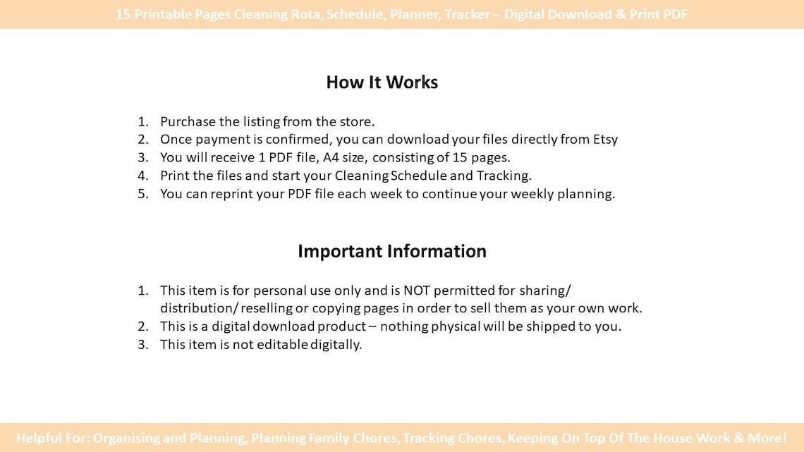 Printable Cleaning List Schedule Rota Family Cleaning Pack Spring Clean ...