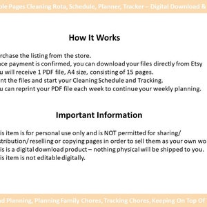 Printable Cleaning List Schedule Rota Family Cleaning Pack Spring Clean ...