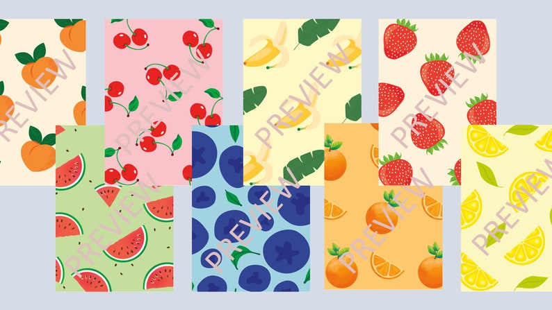 Fruit Digital Paper | Summer Printable Designs | Summer Digital Designs ...