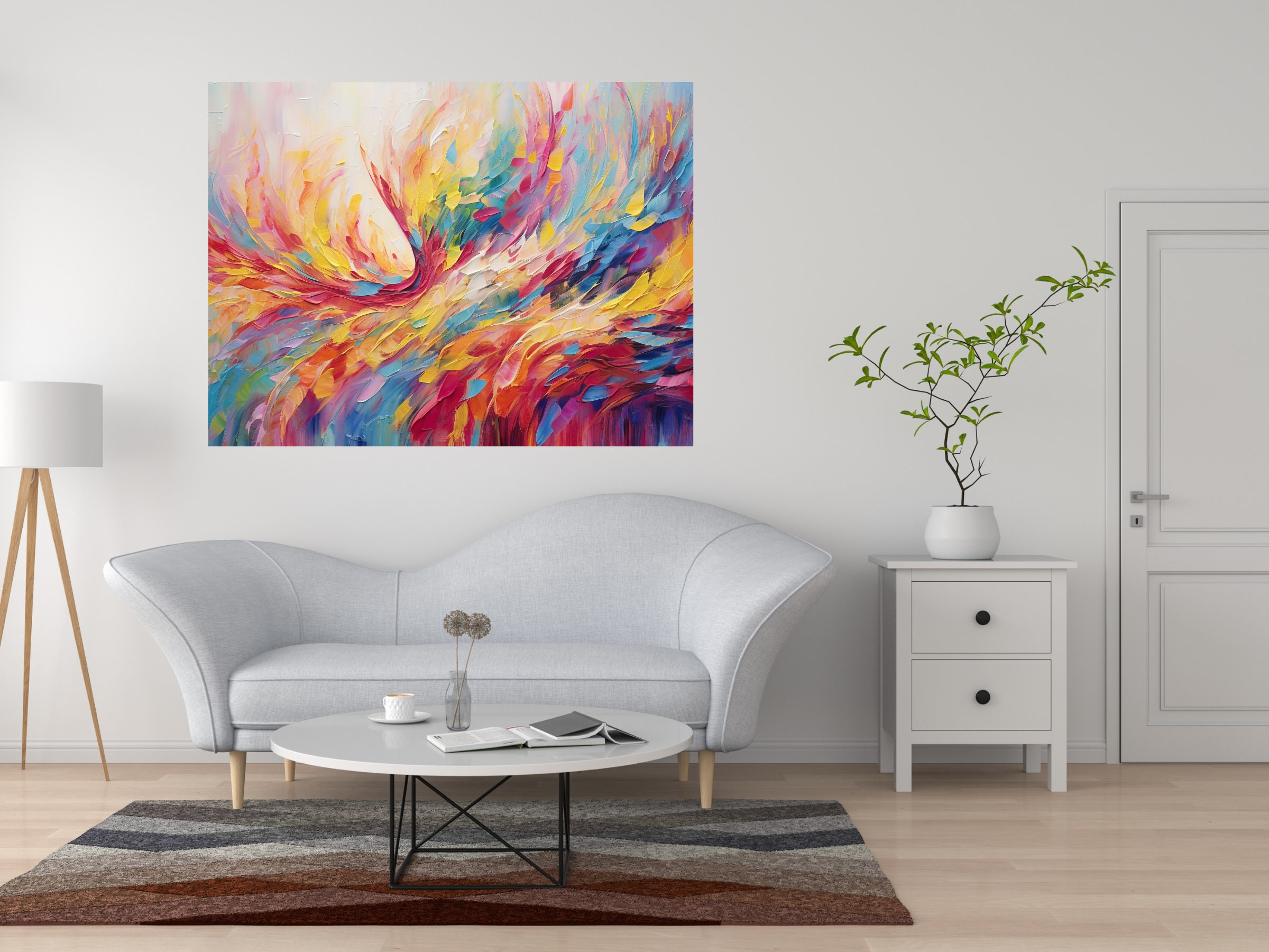 Colorful Abstract Oil Painting Artwork Digital Download - Etsy