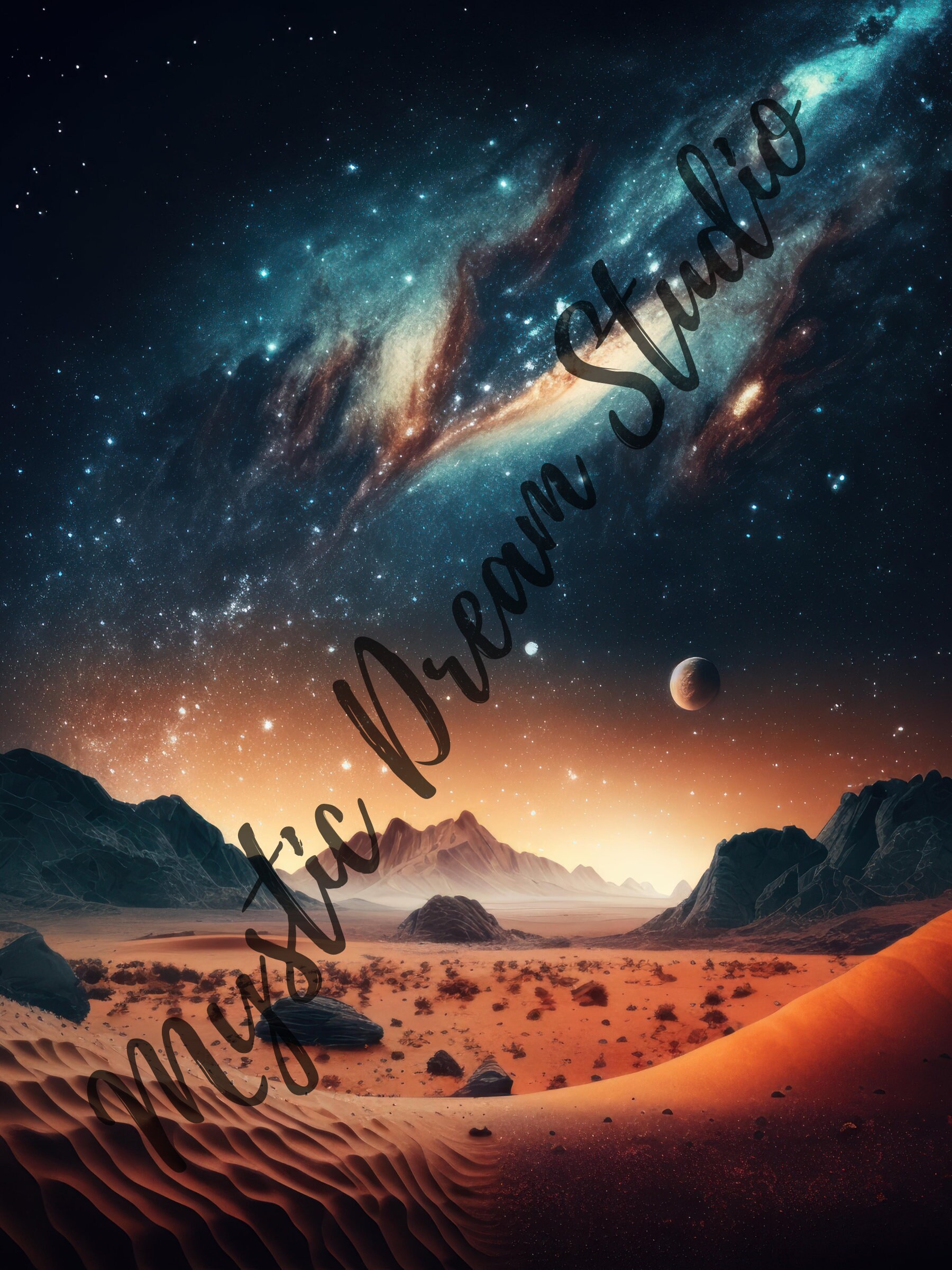 Mars Milky Way Galaxy Sky Stars Portrait Artwork Digital Download - Etsy