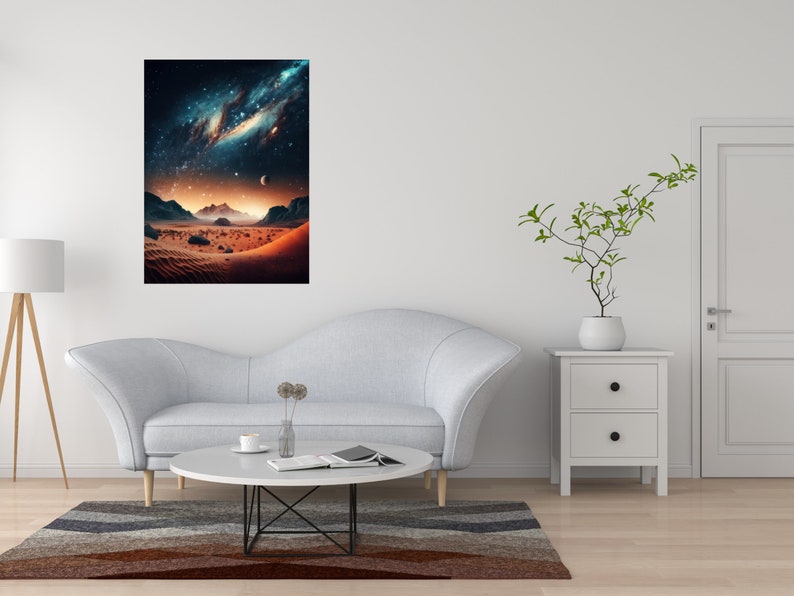 Mars Milky Way Galaxy Sky Stars Portrait Artwork Digital Download - Etsy