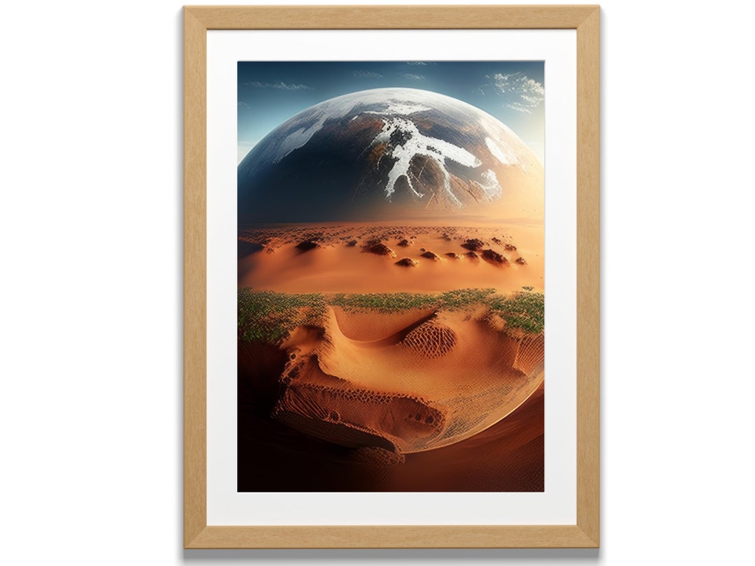 Earth Mars Desert Sphere Globe Artwork Digital Download - Etsy