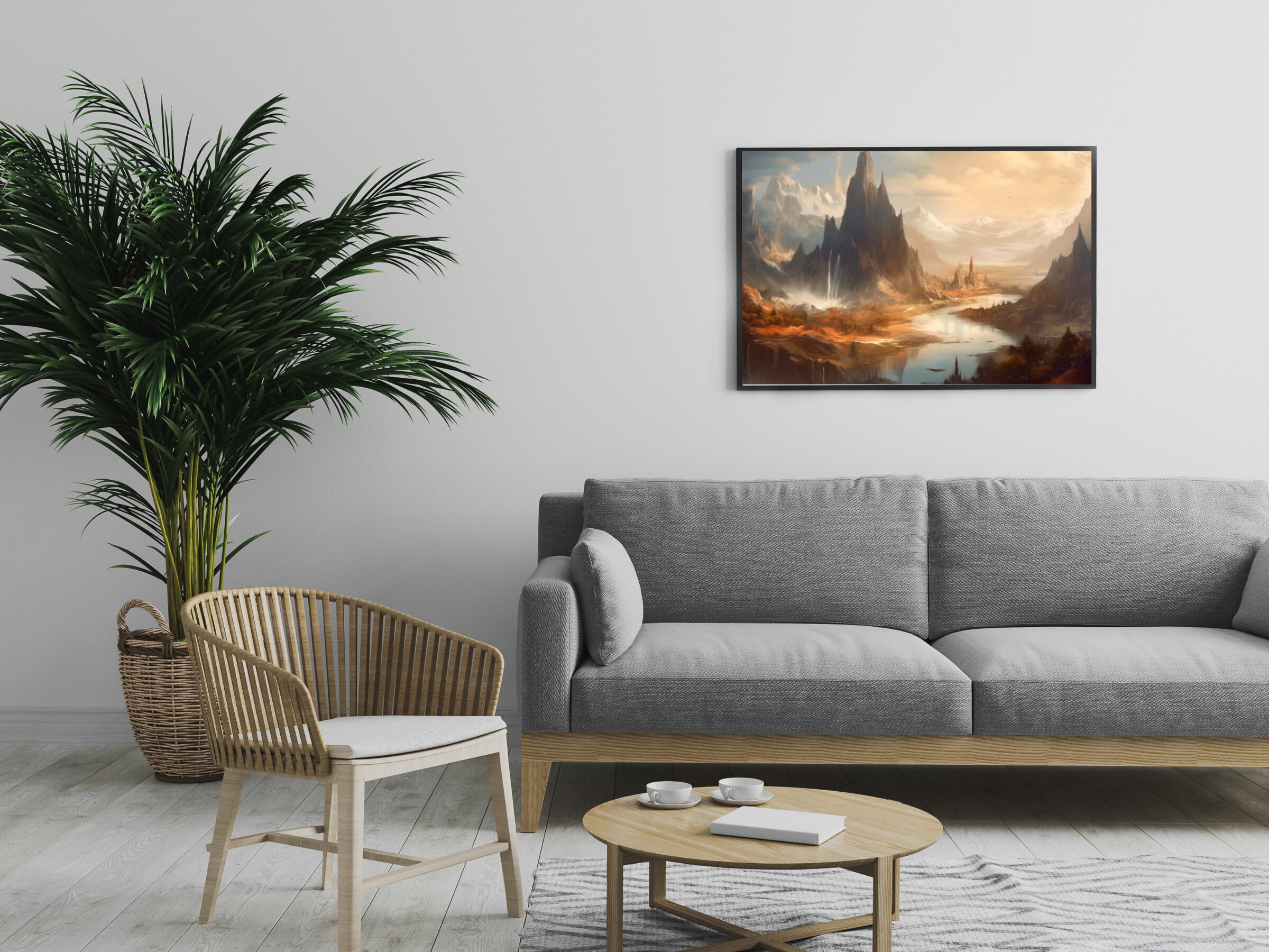 Mountain Stream Fantasy DND Landscape Painting Artwork Digital Download ...