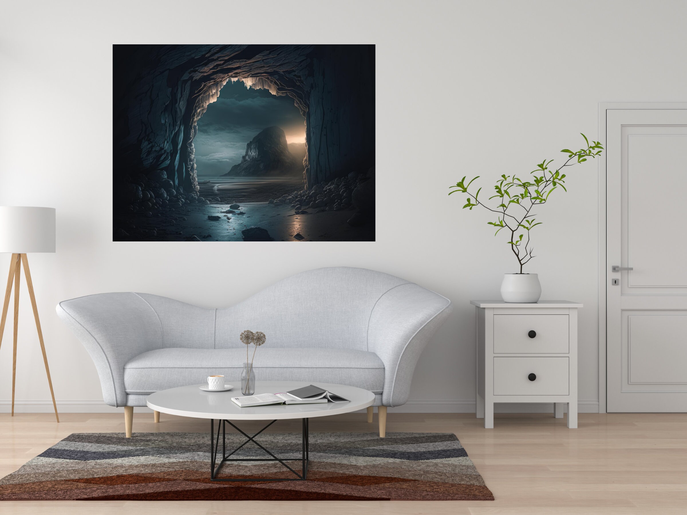 Cave Entrance Light Mountain Lake Ominous Artwork Digital Download - Etsy
